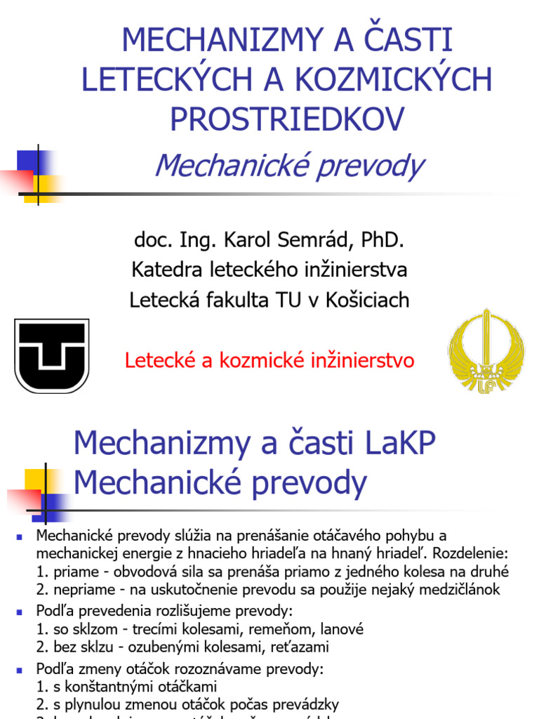 MCLKP13 Mechanicke Prevody | PDF
