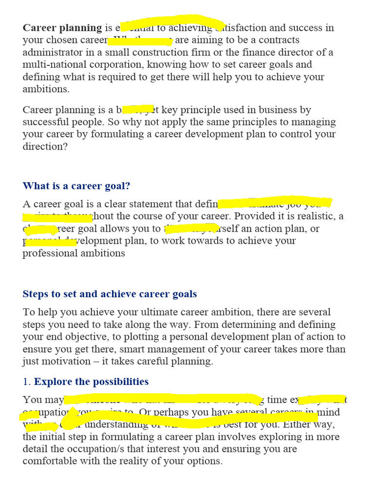 Effective Career Goal Planning Guide | PDF | Goal | Motivation