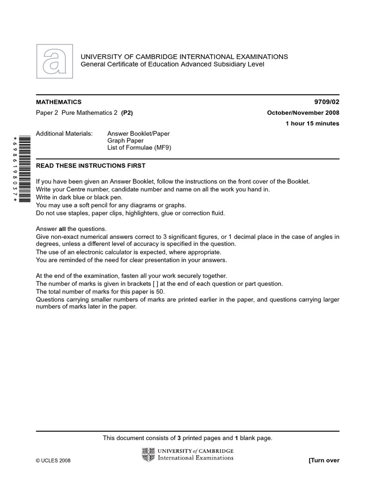 University of Cambridge International Examinations General Certificate ...