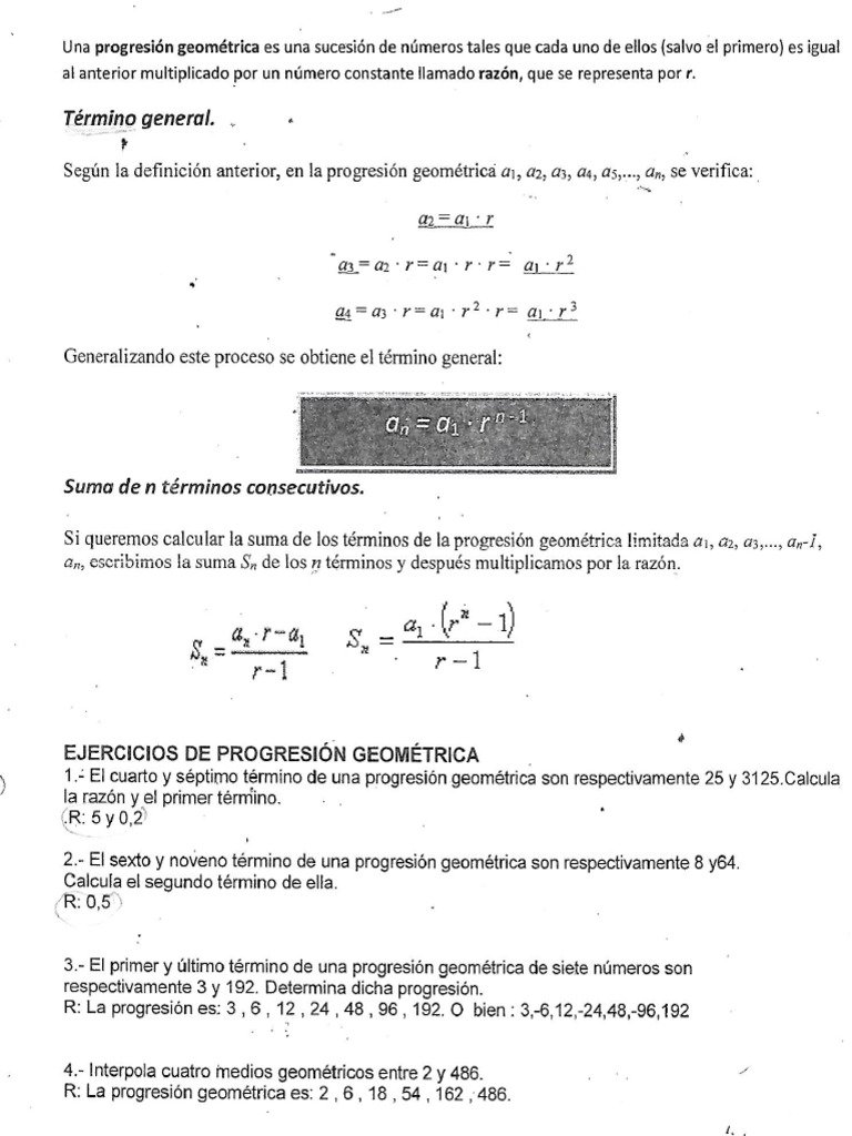 Progresion Geometrica | PDF
