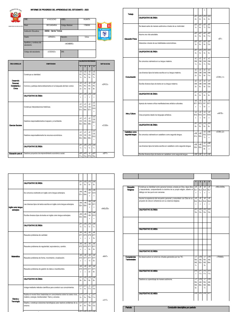 Boletas Bimestral Numeral 2021 | PDF
