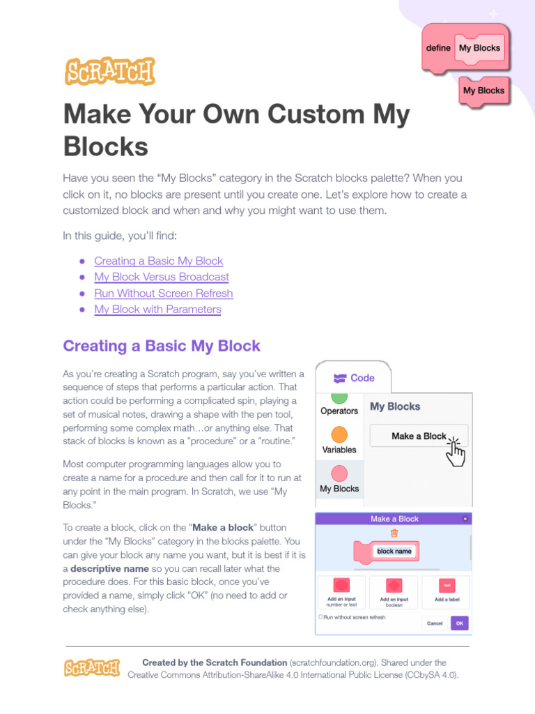 ScratchLearningResource MyBlocks | PDF | Parameter (Computer ...