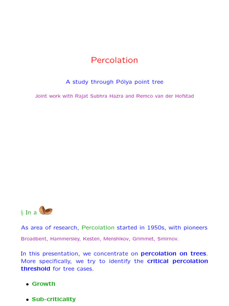 Percolation | PDF | Mathematical Relations | Graph Theory