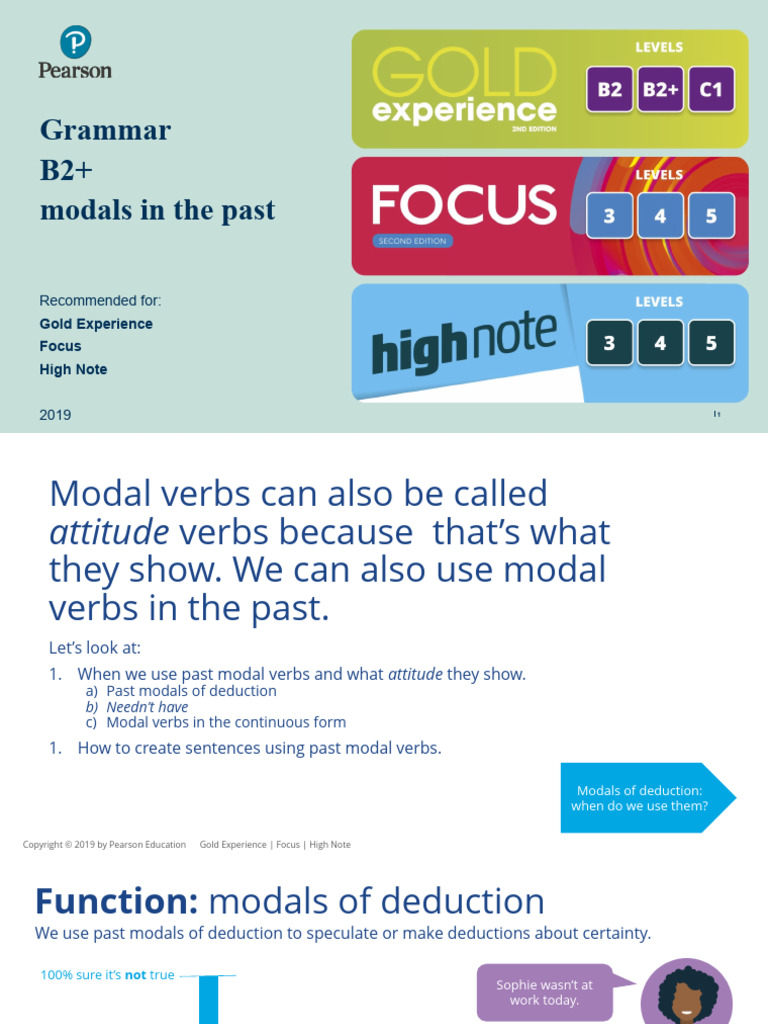 Grammar B2+ - 5 Modals in The Past | PDF | Verb | Semantic Units