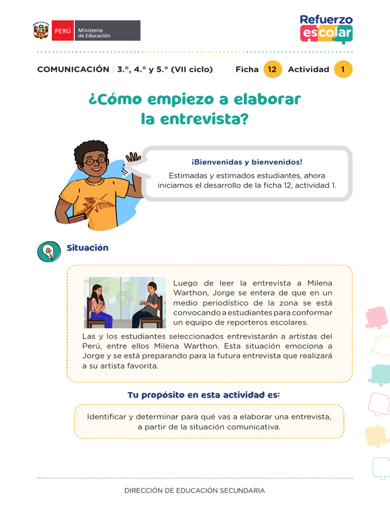FICHA 12. Actv. 1 Como Empiezo A Elaborar La Entrevista. | PDF