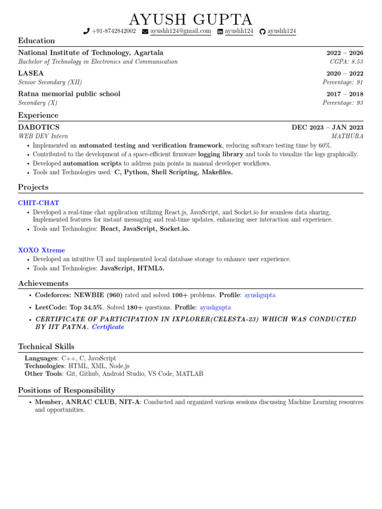 Resume Akshat Kumar Verma | PDF | Java Script | Web Development