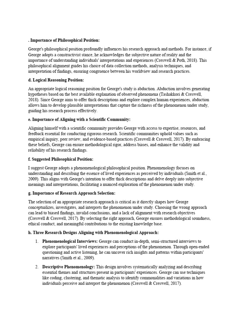 Importance of Philosophical Position | PDF | Experience | Methodology