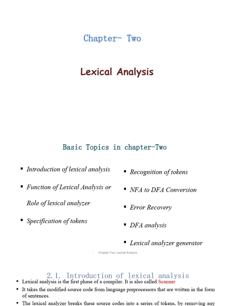 Chapter 2 - Lexical Analysis | PDF | Computers