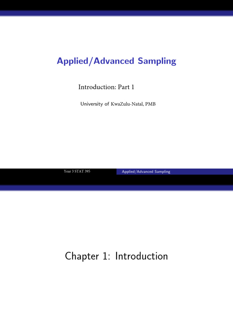 Introduction 1 | PDF | Sampling (Statistics) | Estimator