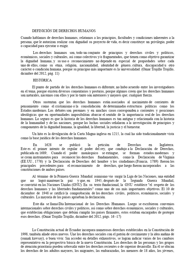 Definición de Derechos Humanos | PDF | Derechos humanos | Derechos