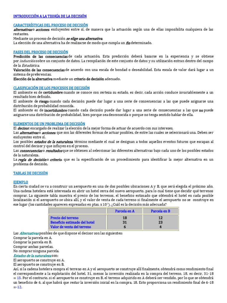 Teoria de La Decision | PDF | Probabilidad | Teoría de decisiones