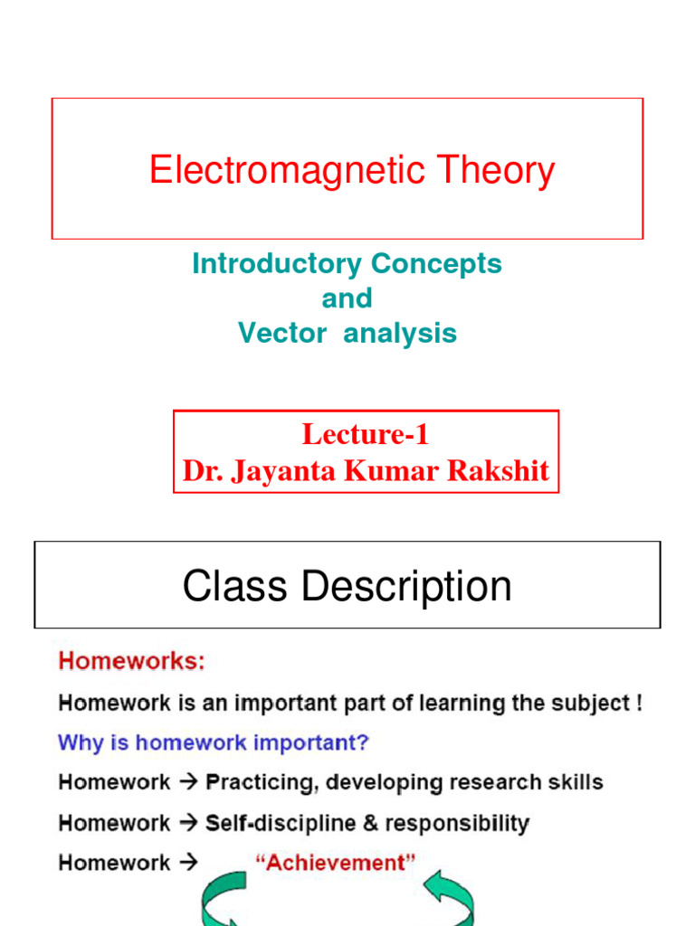 E-1 EMT Complete Notes | PDF | Divergence | Flux