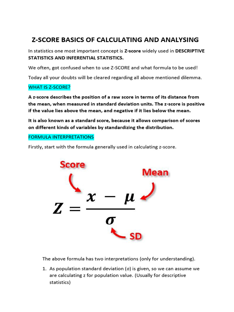 Z Score | PDF | Standard Score | Standard Deviation