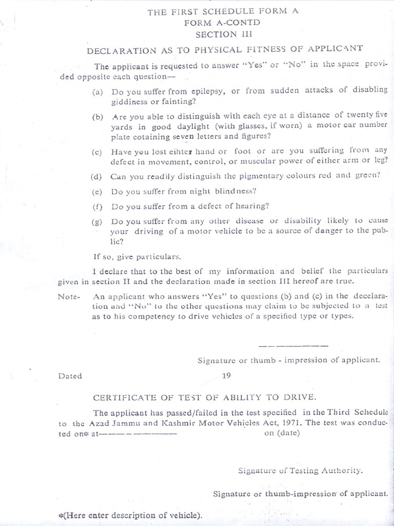 DLMS Application Form Back | PDF