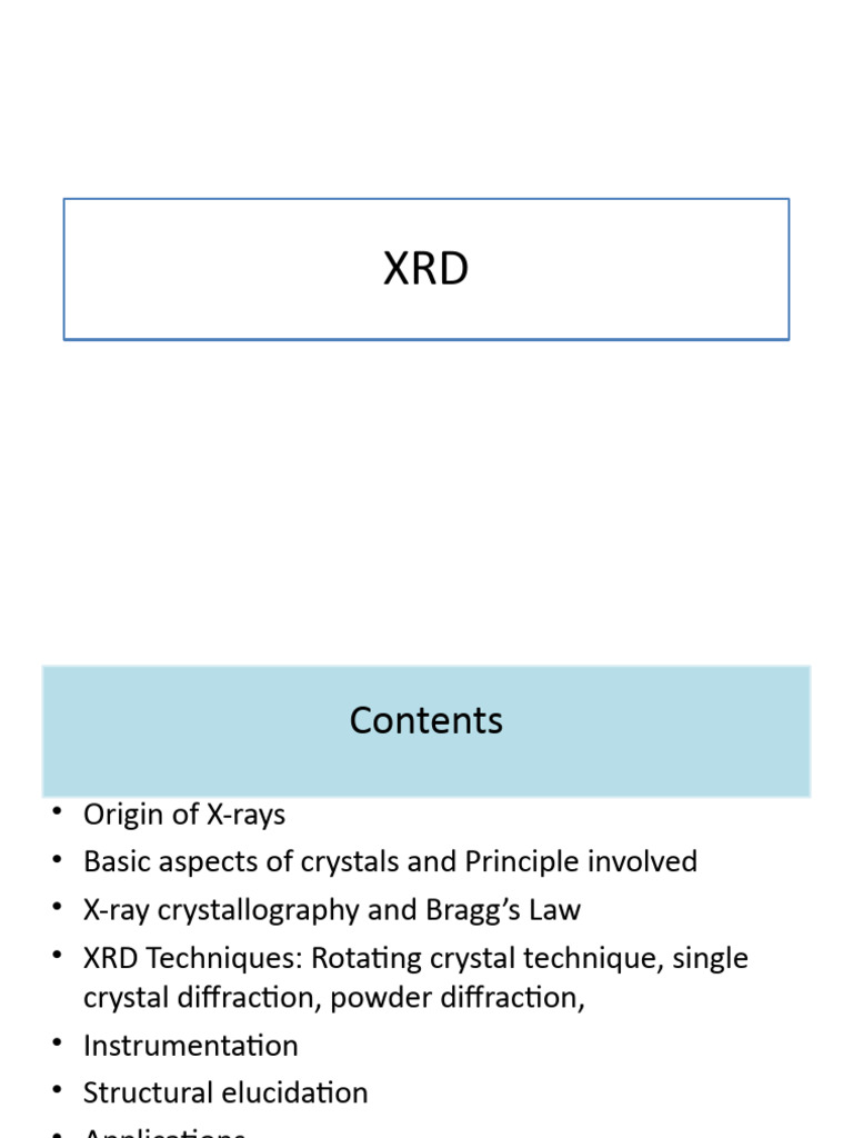 XRD TK 2023 | PDF | X Ray Crystallography | Diffraction