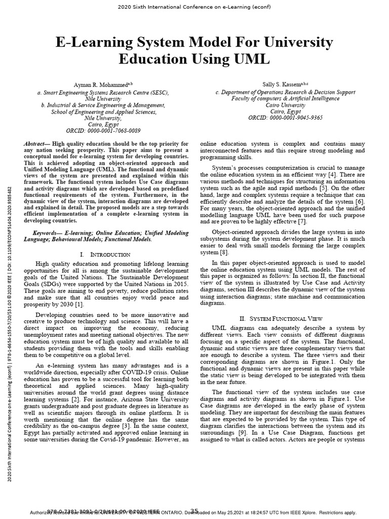Mohammed 2020 | PDF | Unified Modeling Language | System