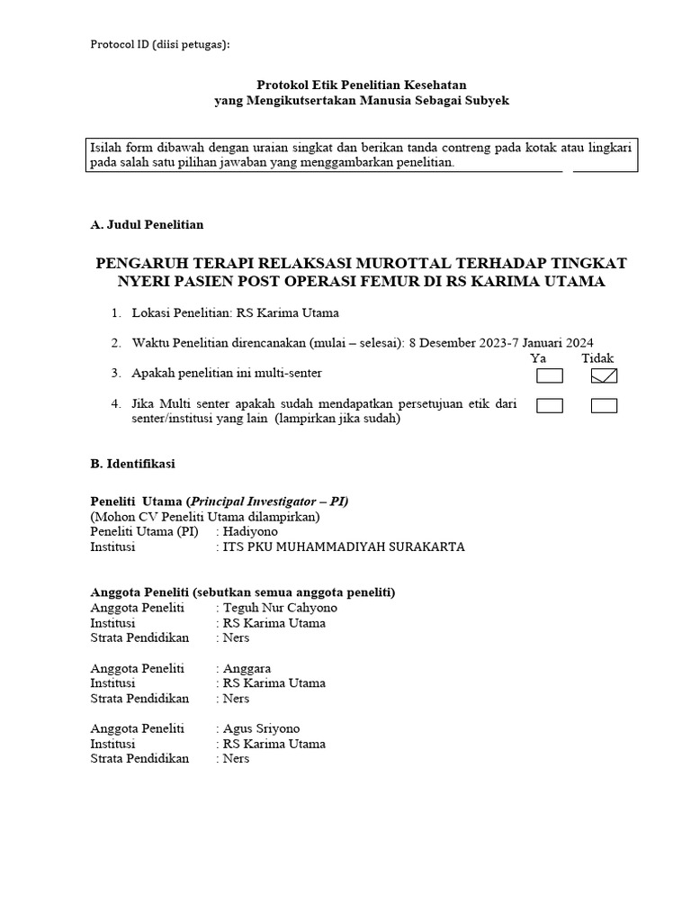 Hadiyono_Form Protokol etik | PDF