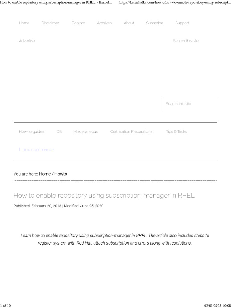 How To Enable Repository Using Subscription-Manager in RHEL - Kernel ...