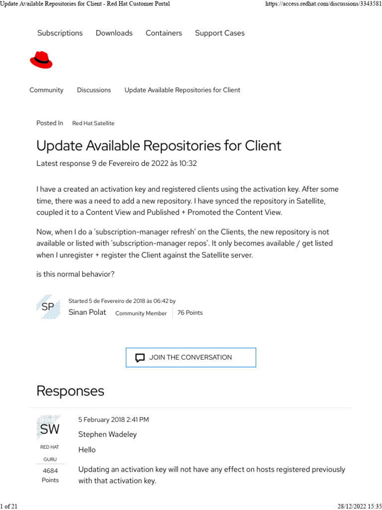Update Available Repositories For Client - Red Hat Customer Portal ...