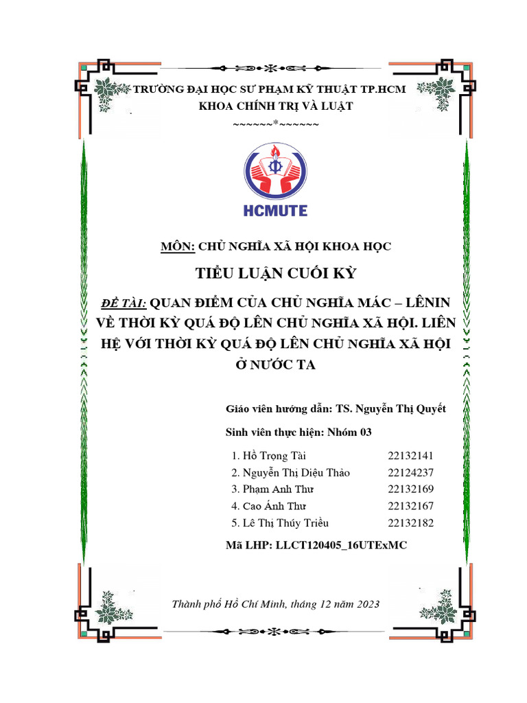 Nhóm 03 - CNXH L P 16 | PDF