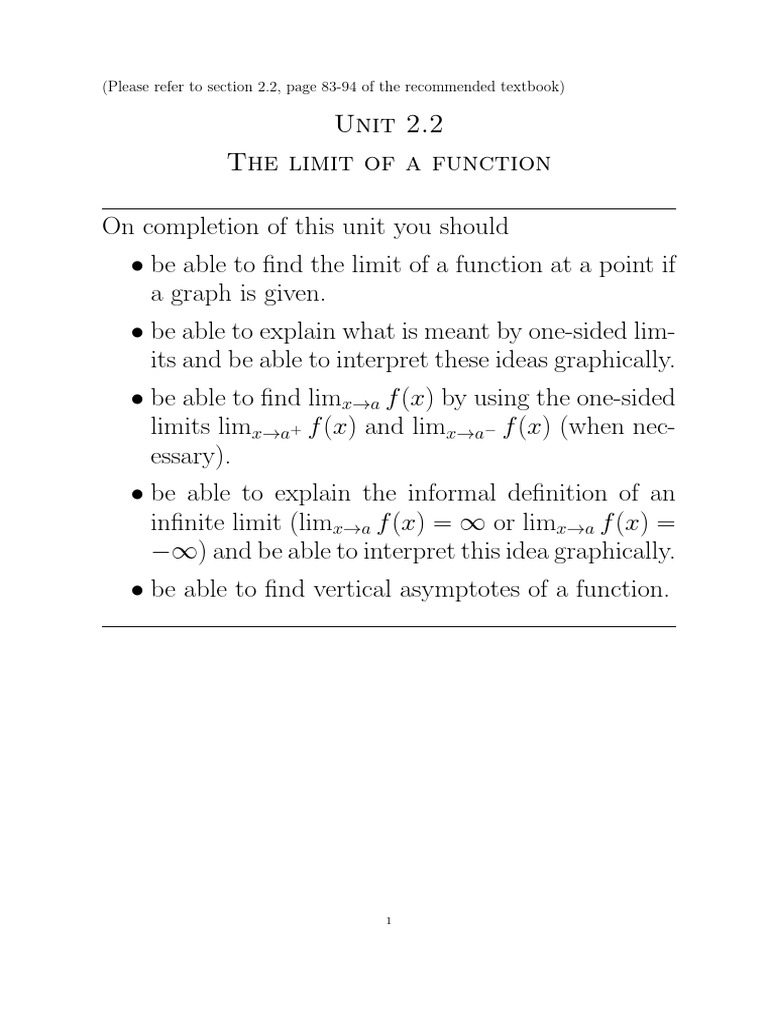 The Limit of A Function | PDF | Asymptote | Function (Mathematics)