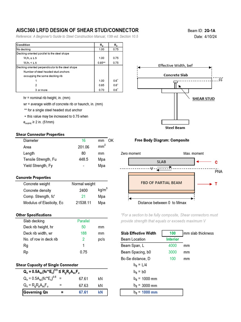 Shear Stud | Download Free PDF | Beam (Structure) | Structural Engineering