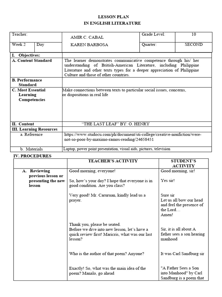 The Last Leaf DLP | PDF