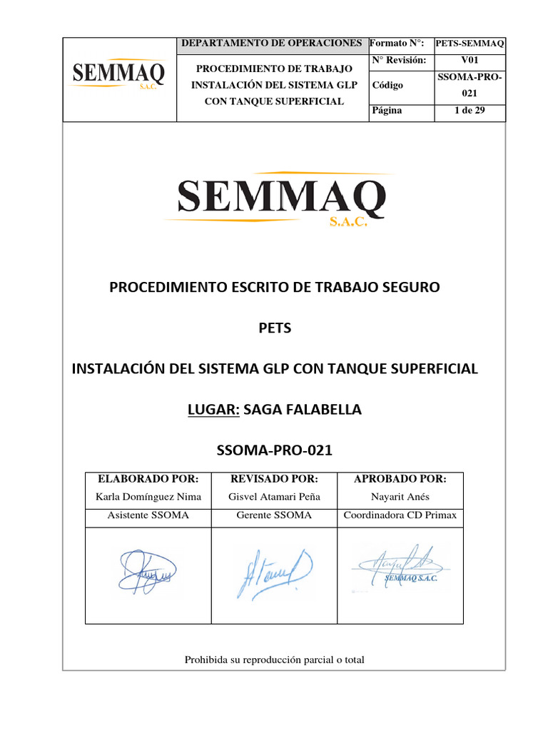 Ssoma-Pro-021-Instalación Del Sistema GLP Con Tanque Superficial-Saga ...