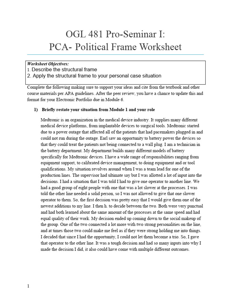 3 Political Frame Worksheet | PDF