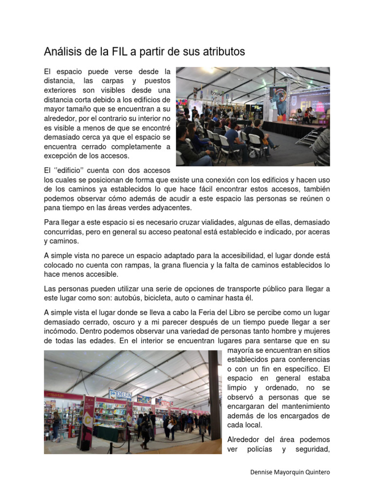 Análisis de La FIL A Partir de Sus Atributos | PDF | Peatonal