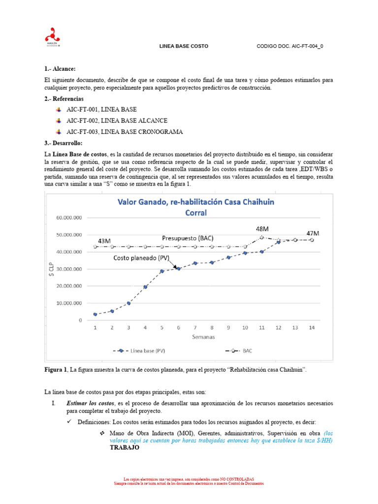 Aic-Ft-004 Linea Base Costos | PDF | Presupuesto