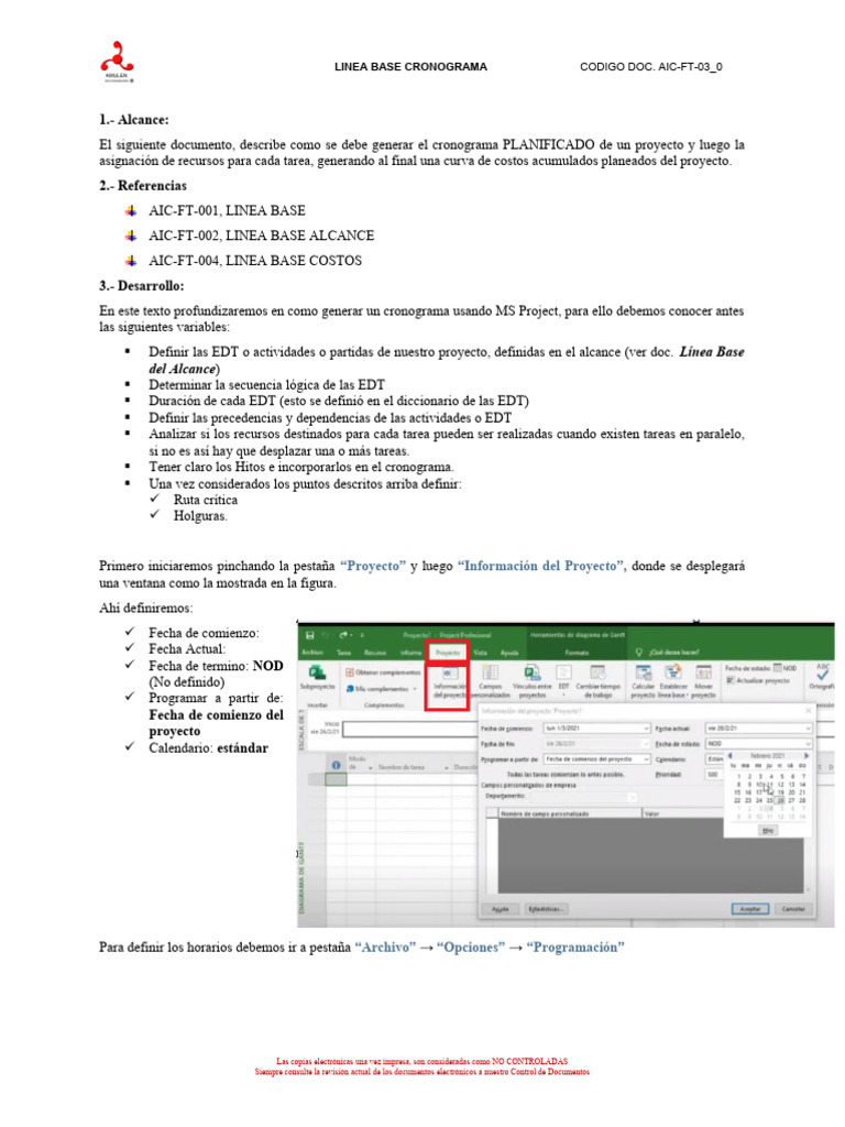 Aic-Ft-008 MS Project | Descargar gratis PDF | Presupuesto | Informática