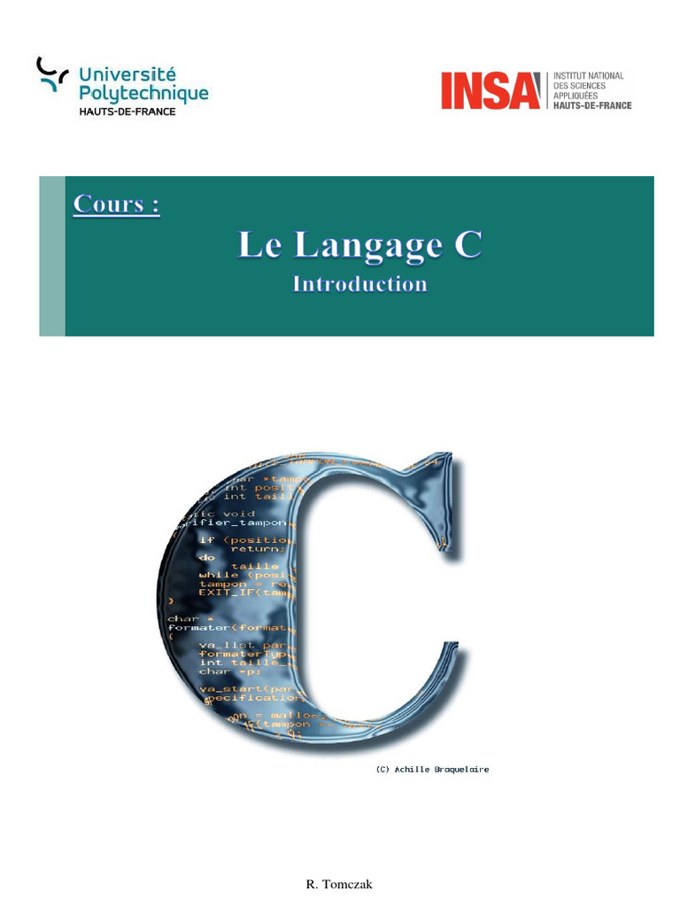 Cours LangageC Licence1 2024.1 | PDF | C (Langage de programmation) | Pointeur (programmation)