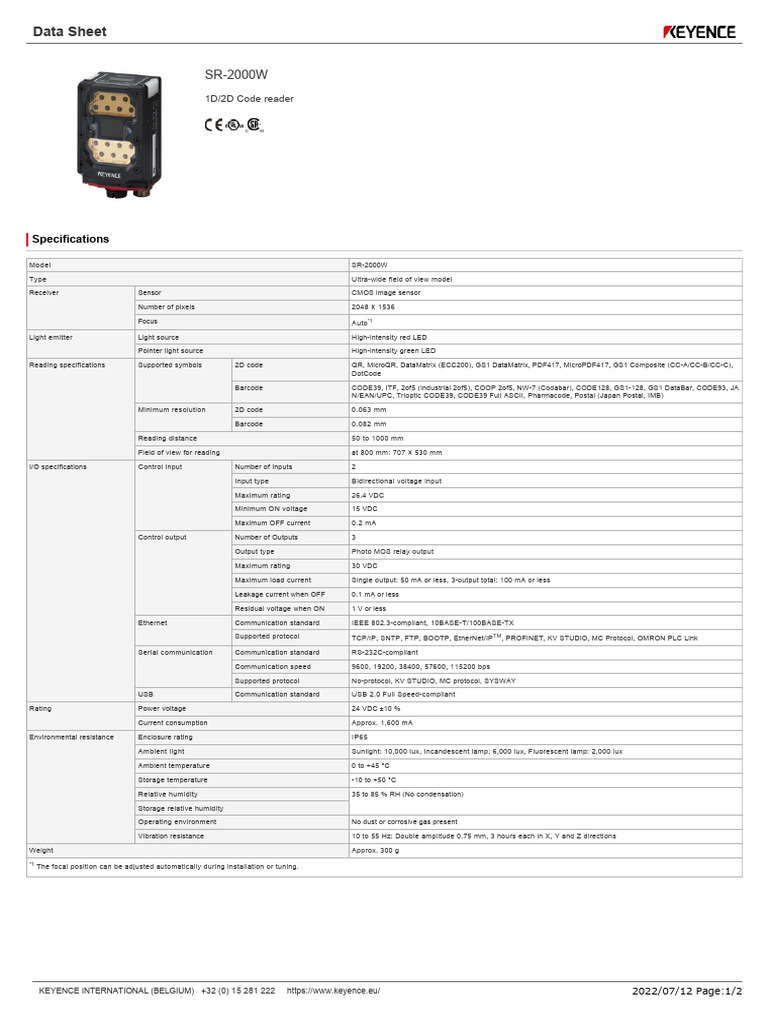 SR-2000W Datasheet | PDF