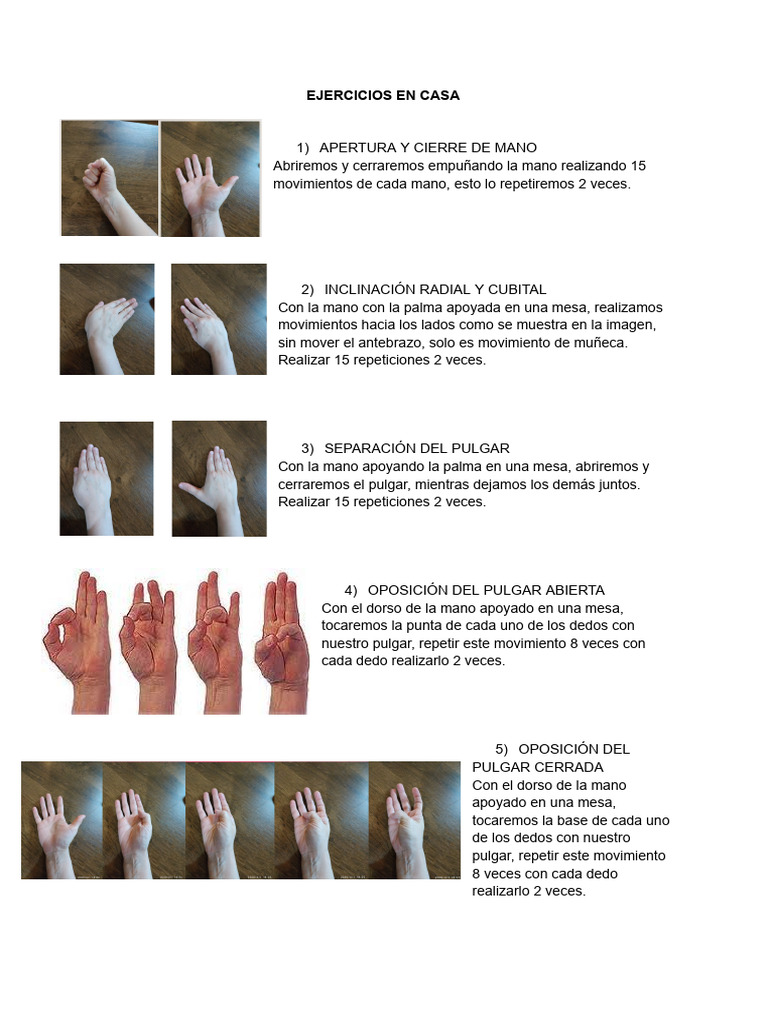 Ejercicios de Mano y Muñeca en Casa | PDF | Mano