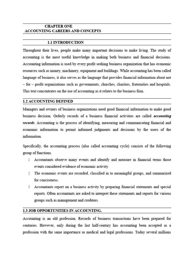 Accountig Chapter 1 | PDF | Partnership | Corporations