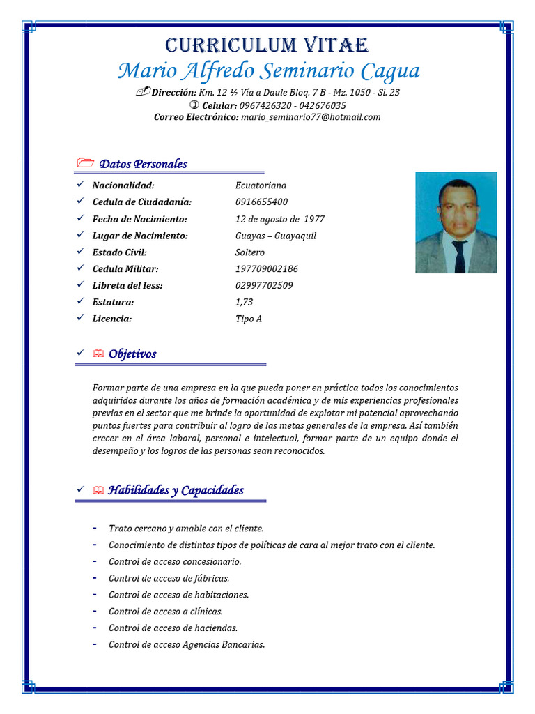 Currículum Vitae Mario Seminario | PDF