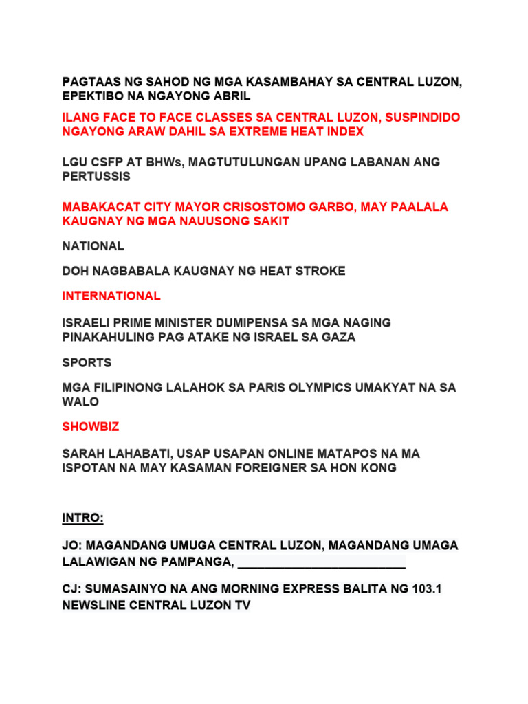 Radio Script Pdf