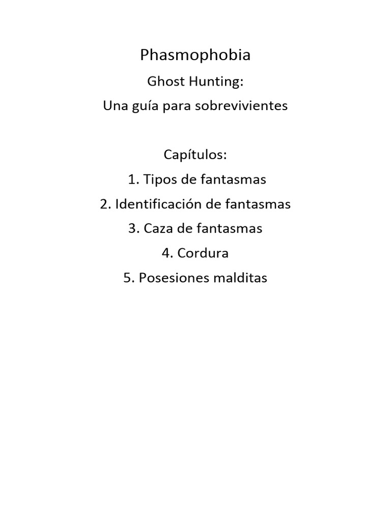 Guia de Phasmophobia en Minecraft | PDF | Fantasmas