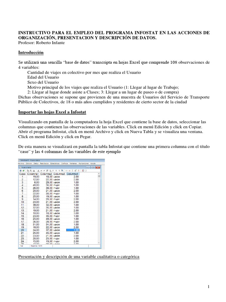 Instructivo Info Stat | PDF | Histograma | Covarianza