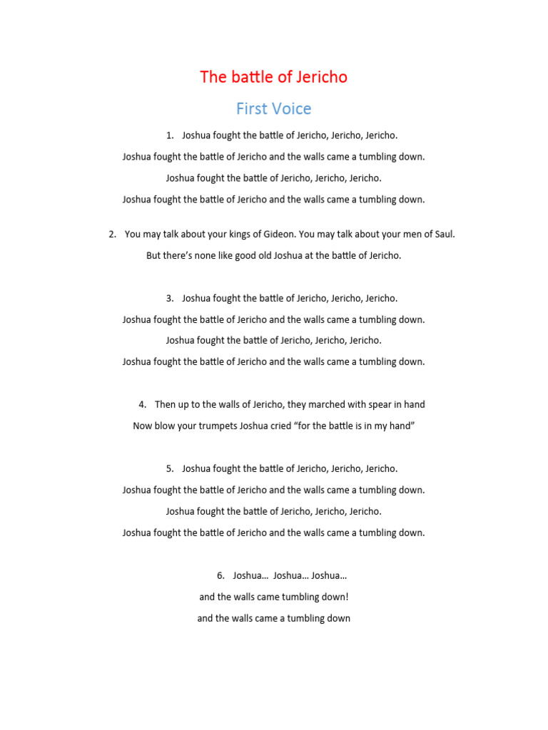 The Battle of Jericho - Letra | PDF | Books Of The Hebrew Bible | Torah ...