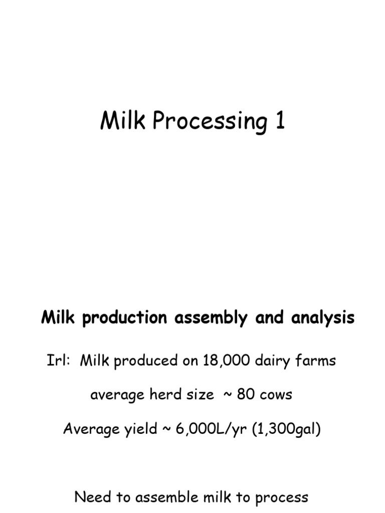 FDSC10010 — Milk Processing 1 — Slides | PDF | Milk | Dairy