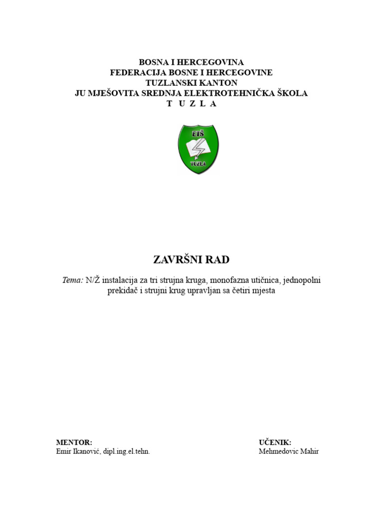 Instalacija Za Tri Strujna Kruga | PDF