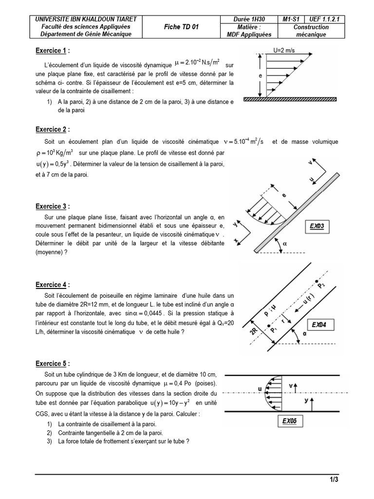 Exercice Mécanique des Fluides Corrigé | PDF | Pression | Mécanique des ...