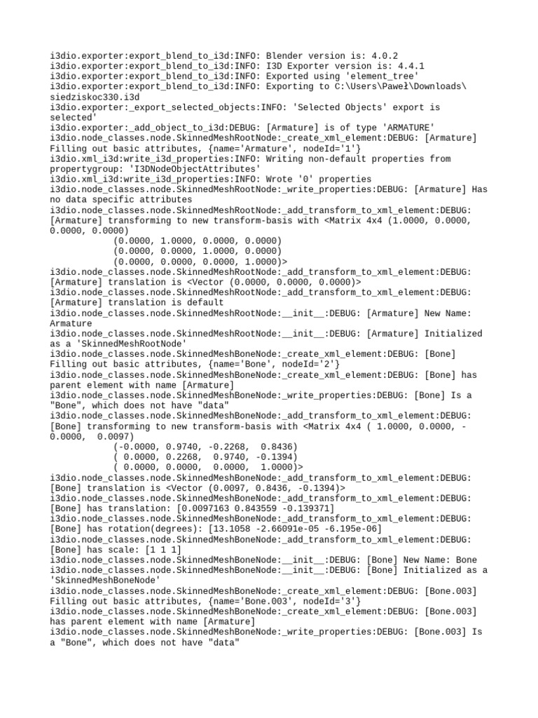 Siedziskoc330 Export Log | PDF | Shape | Computing