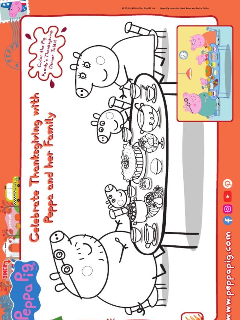 Peppa Pig Thanksgiving Coloring Fun | PDF