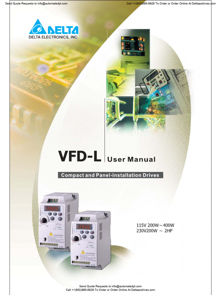 Delta VFD L Series Users Manual | PDF | Alternating Current | Fuse (Electrical)