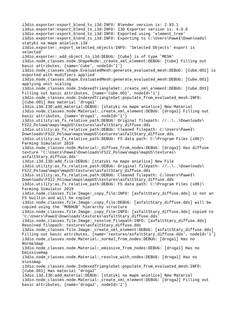Statyki Na Mape Anielice - Export - Log | PDF | Shape | Computing