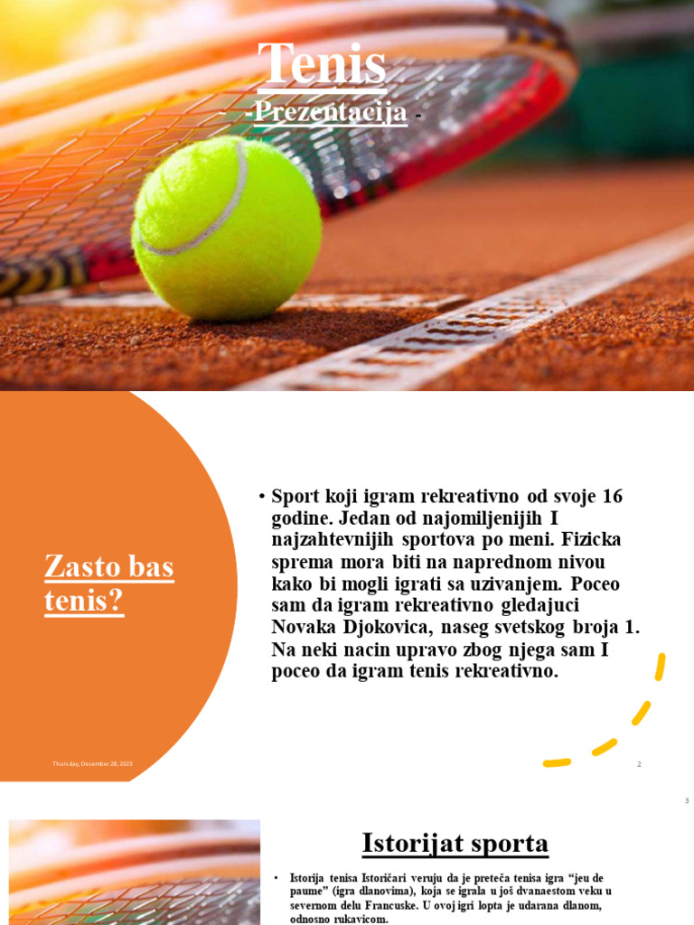 Prezentacija- Tenis | PDF