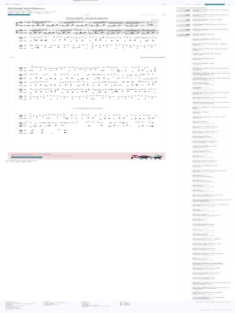 Partitura Piano Vivaldi Variation | PDF